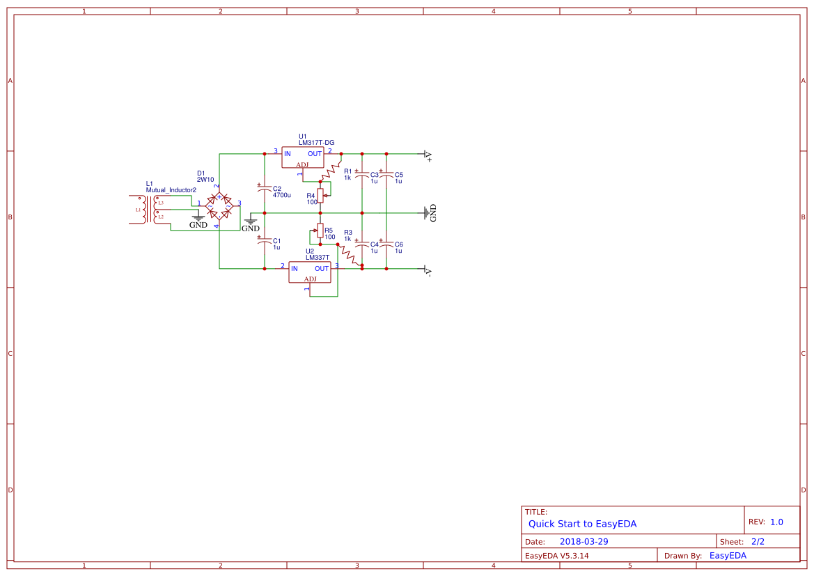 Fuente dual variable - EasyEDA open source hardware lab