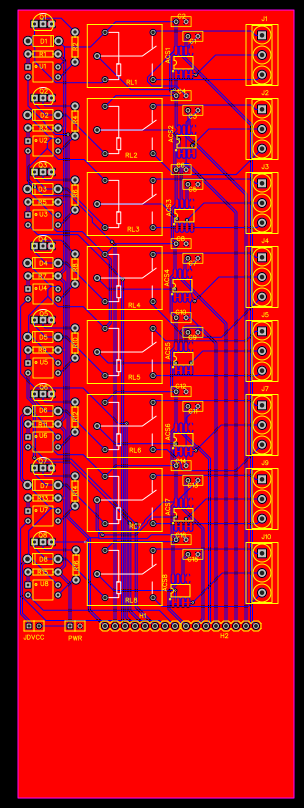 8-Channel Relay Driver Module with power measurement ACS712 - OSHWLab