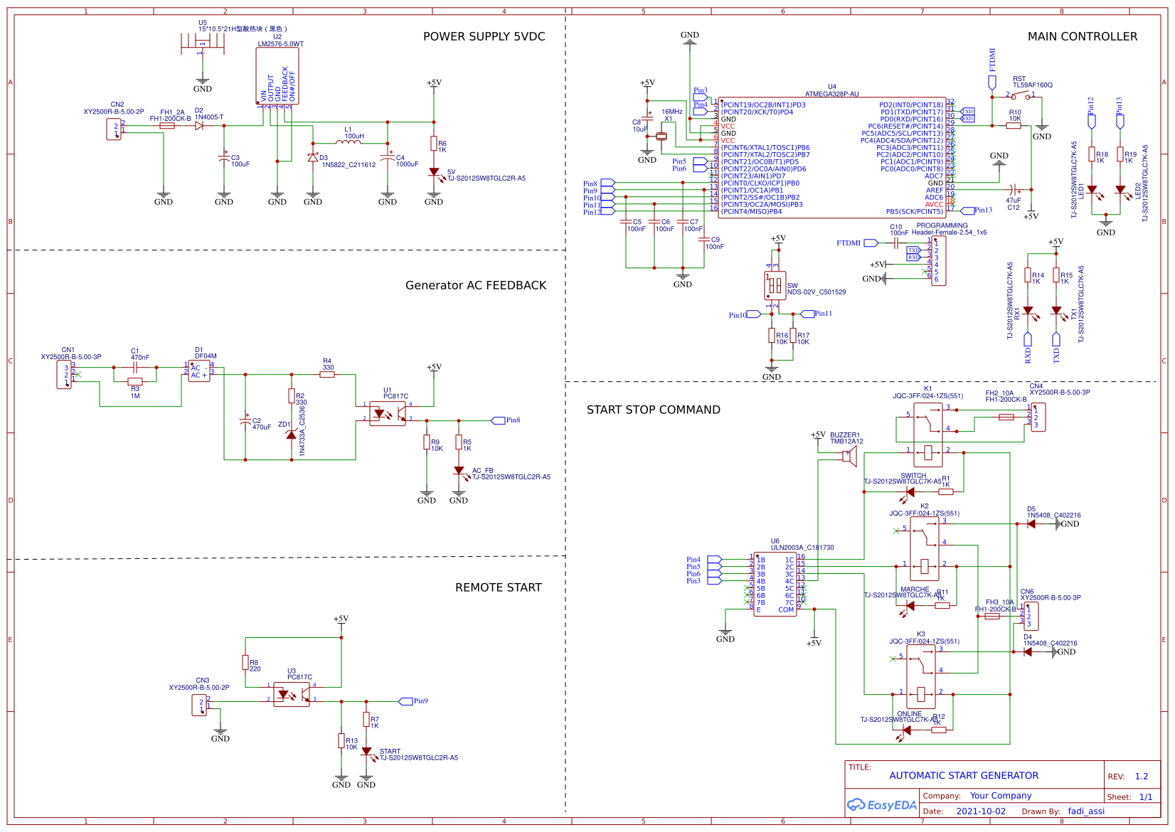 Autmatic Generator Start V1.2.0 - OSHWLab