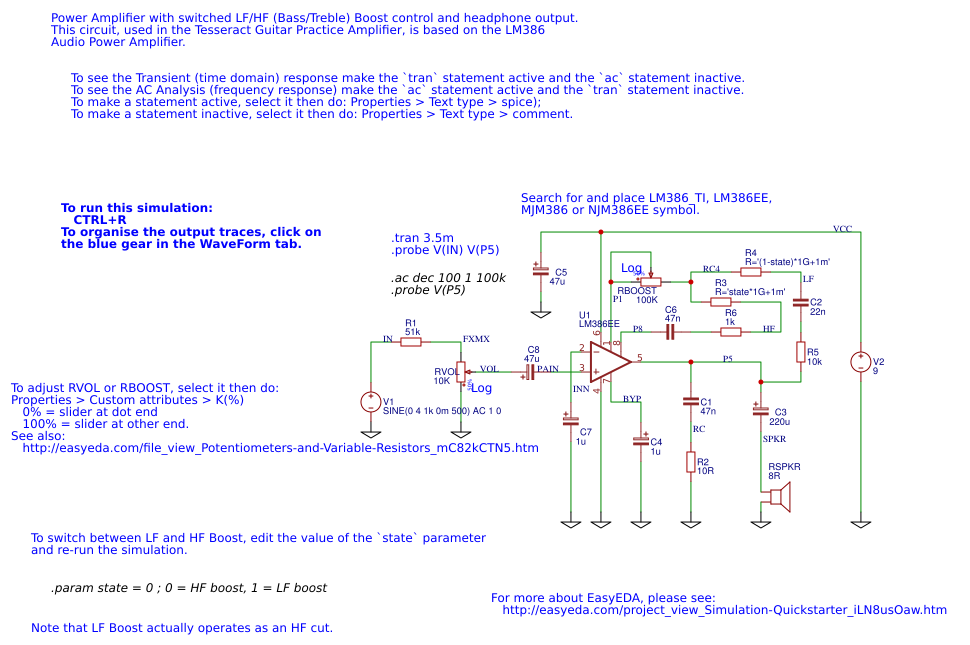 Tesseract Guitar Practice Amp simulation files - OSHWLab
