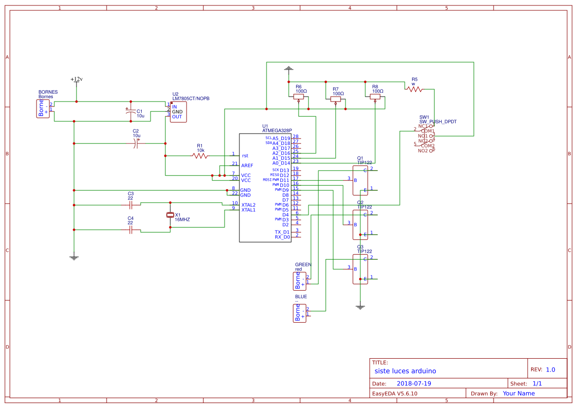 sistema de luces arduino v1 - EasyEDA open source hardware lab