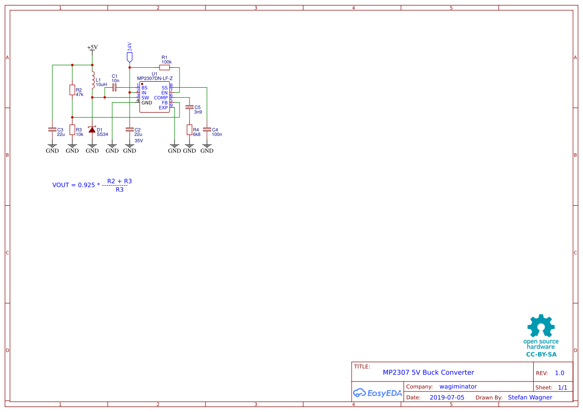 MP2307 5V Buck Converter SMD - OSHWLab
