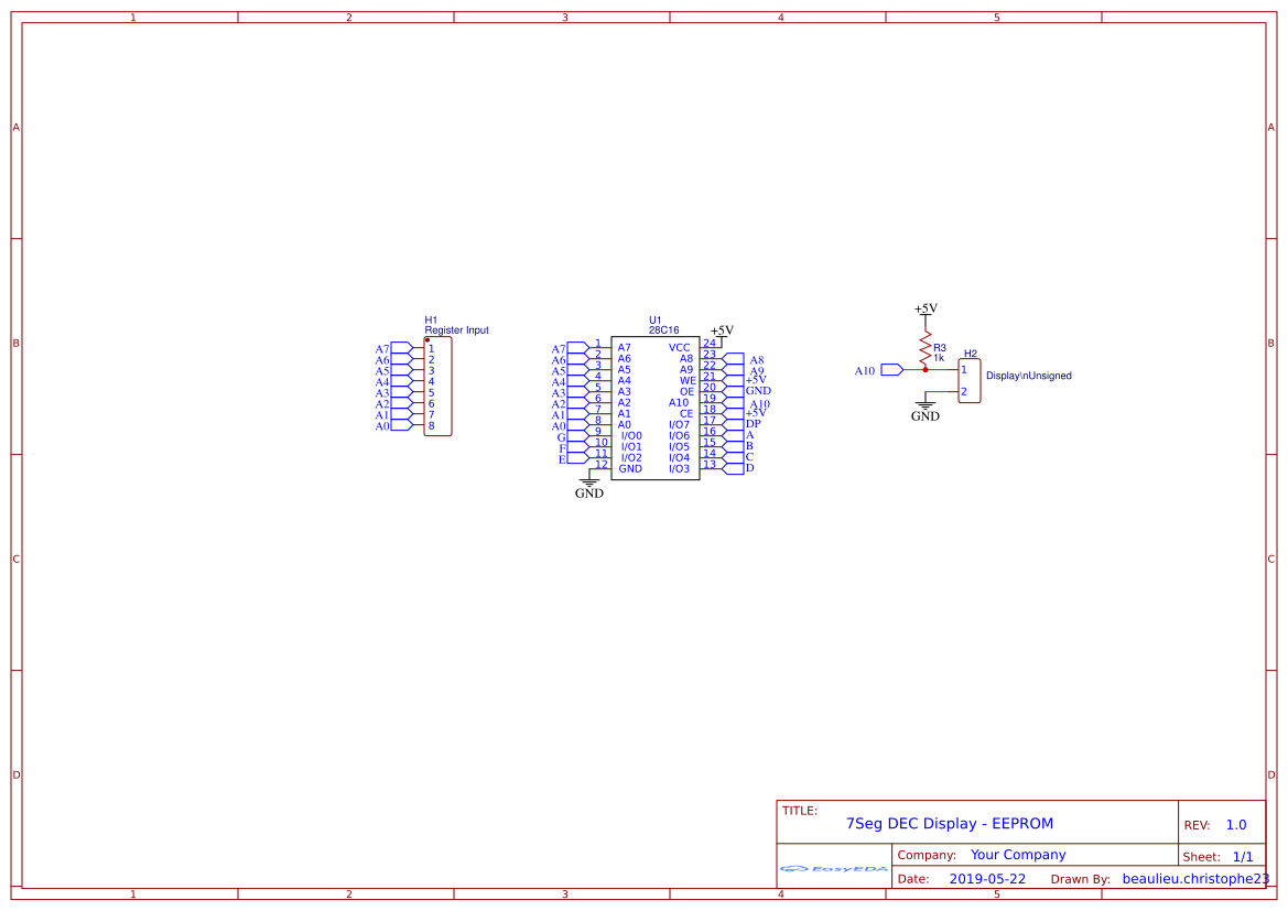 7Seg DEC Display - Homemade Computer - EasyEDA open source hardware lab