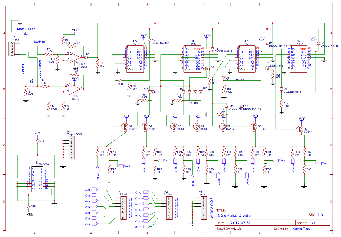 Ken Stone's Pulse Divider Eurorack Size - EasyEDA open source hardware lab