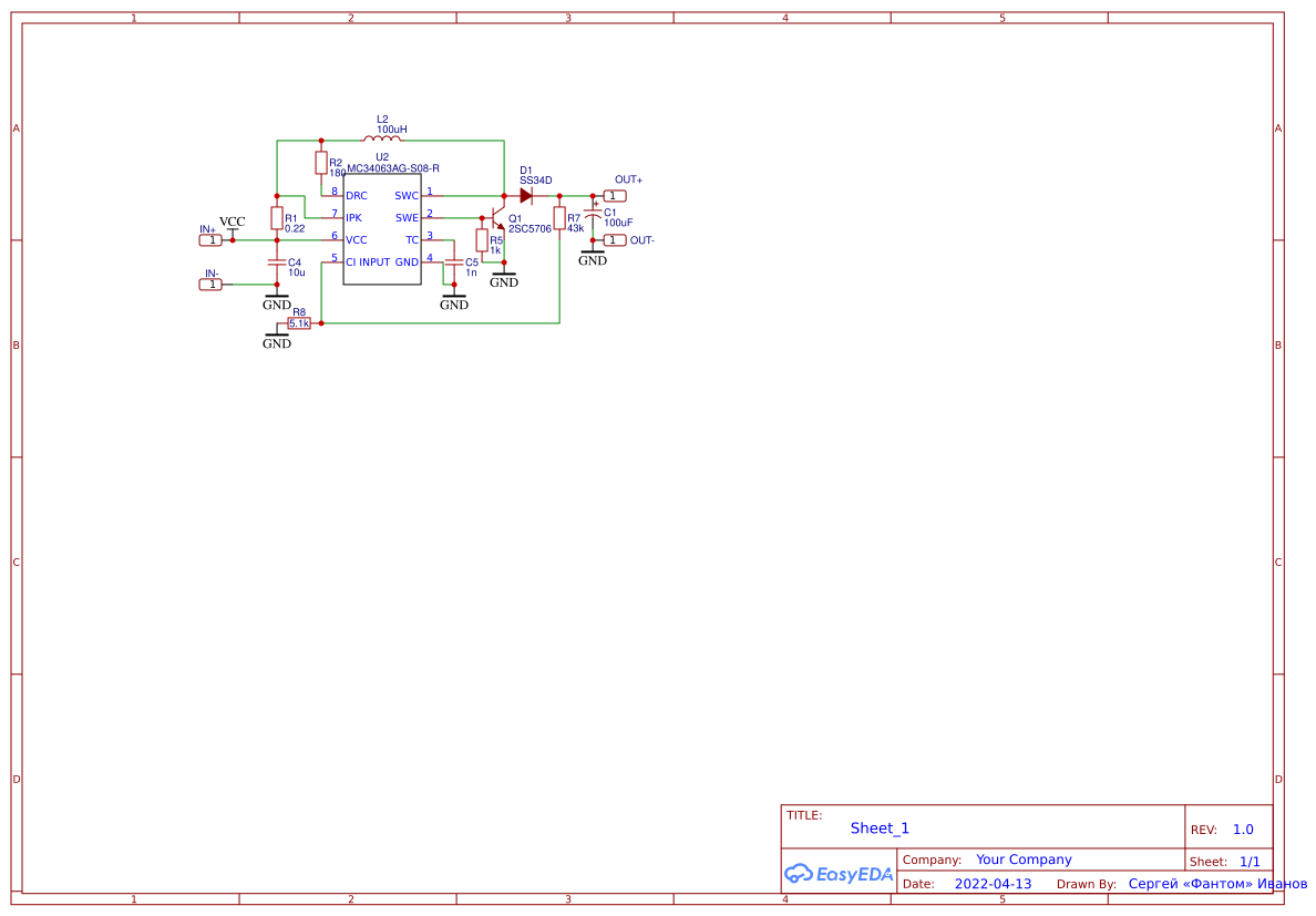 DC-DC step-up MC34063 - OSHWLab