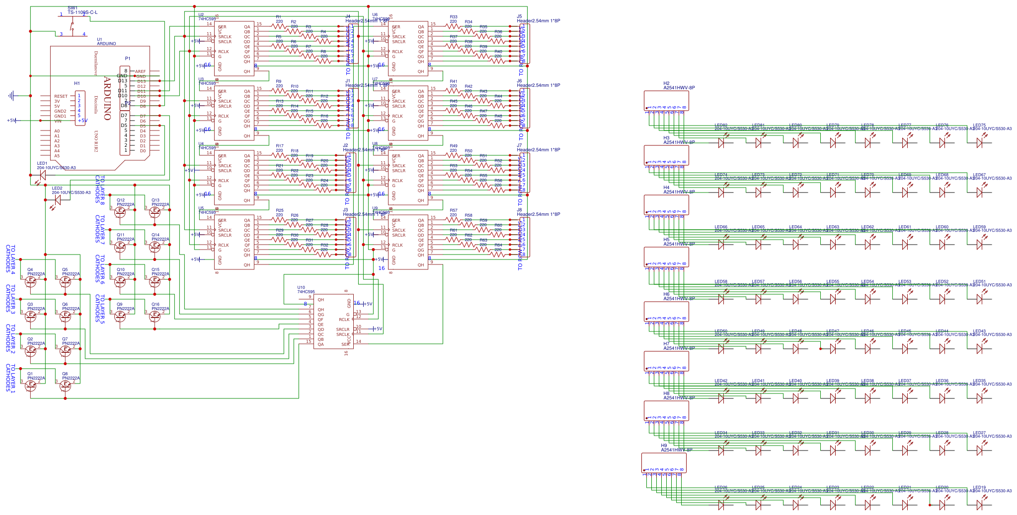 8x8 SMD LED Cube - EasyEDA open source hardware lab