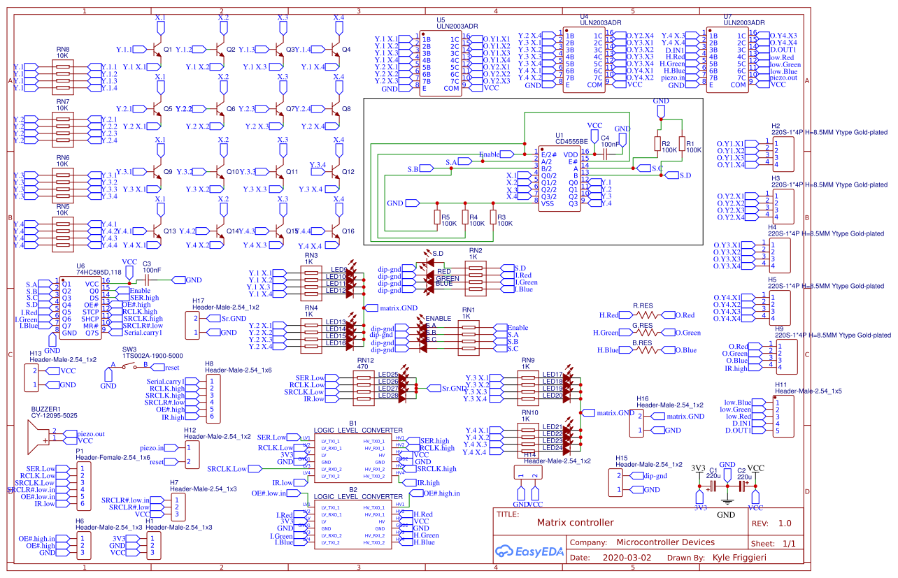 SMD matrix finalised - EasyEDA open source hardware lab