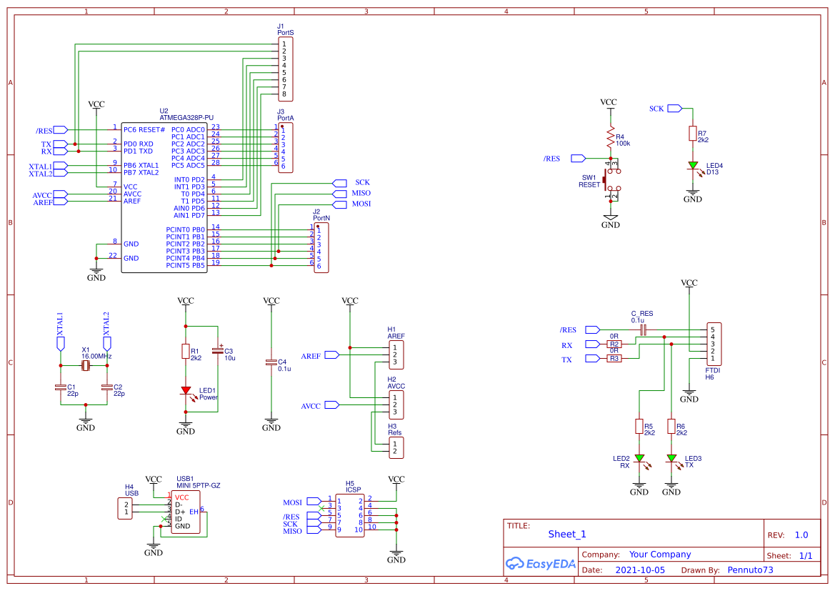 ATMega328p Arduino-like Board - OSHWLab