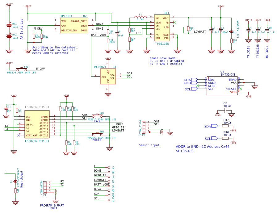 ESP8266 low power board Sensor - OSHWLab