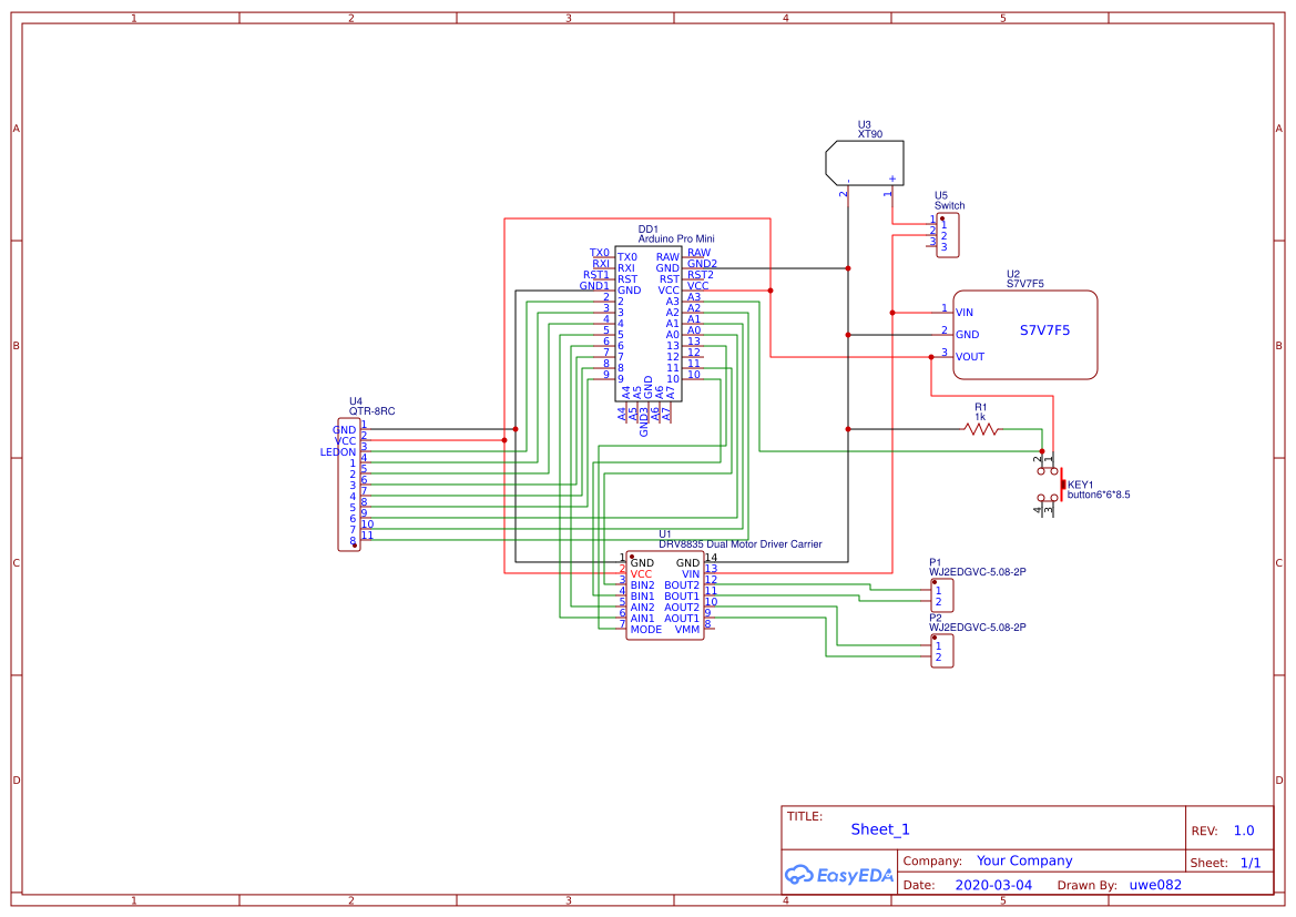 Line Follower Model - EasyEDA open source hardware lab
