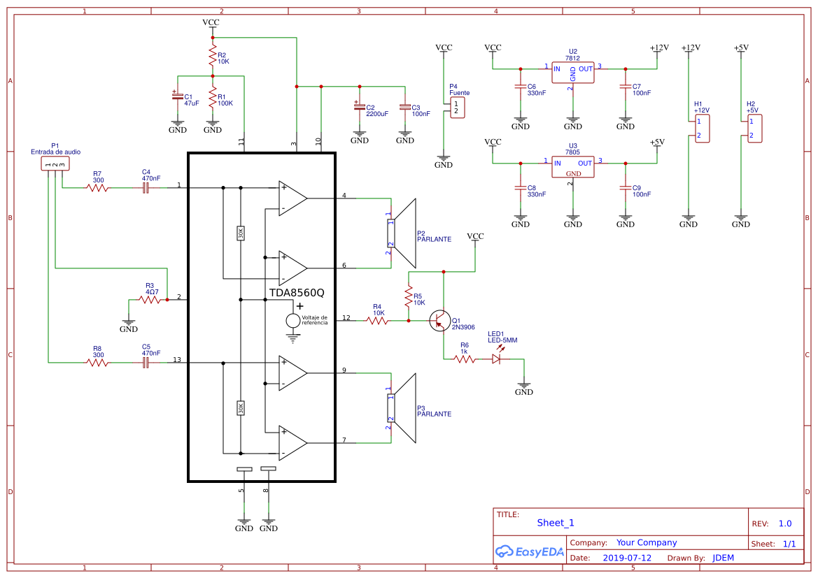Amplificador de 80W con el TDA8560Q - EasyEDA open source hardware lab