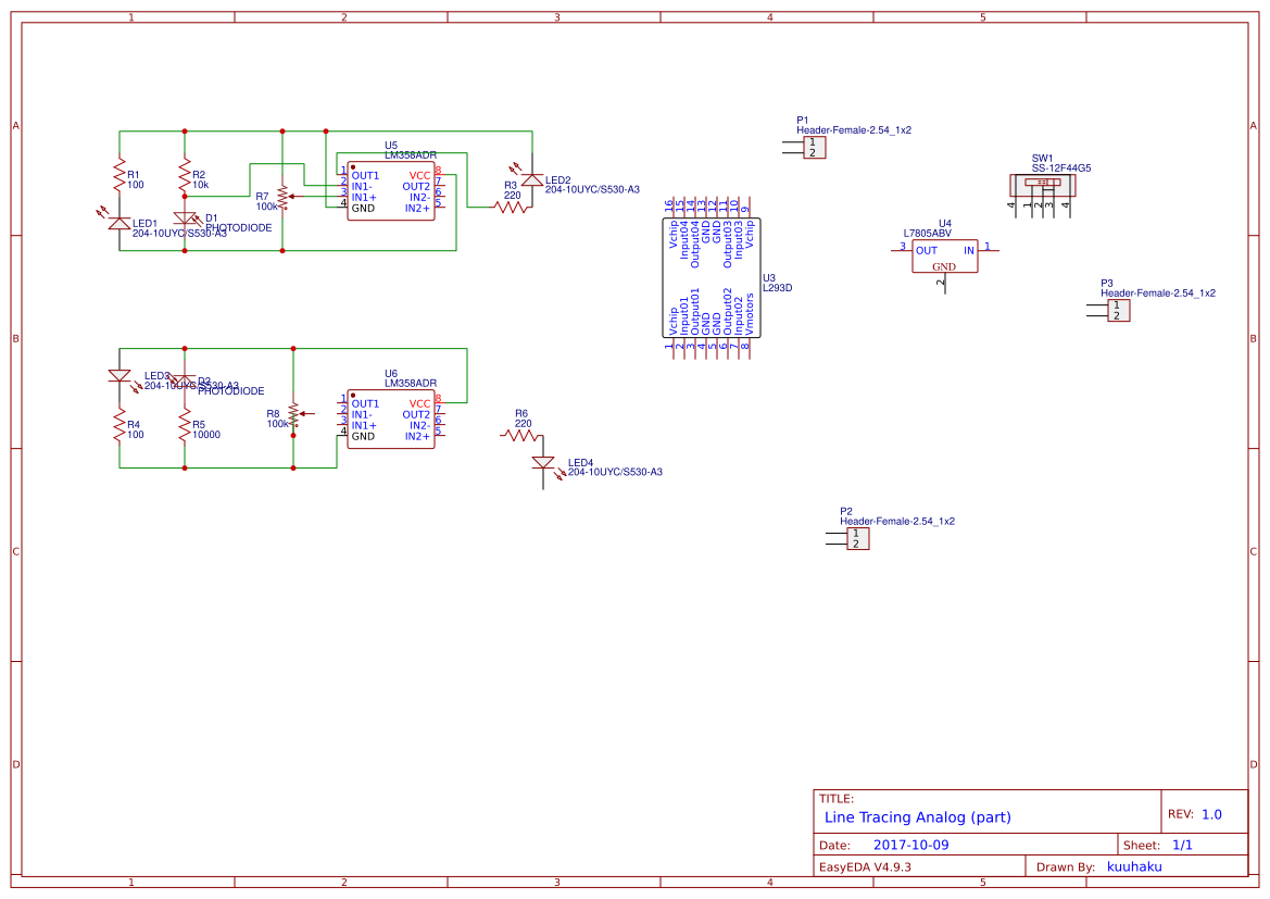 Line Following Robot Analog - EasyEDA open source hardware lab
