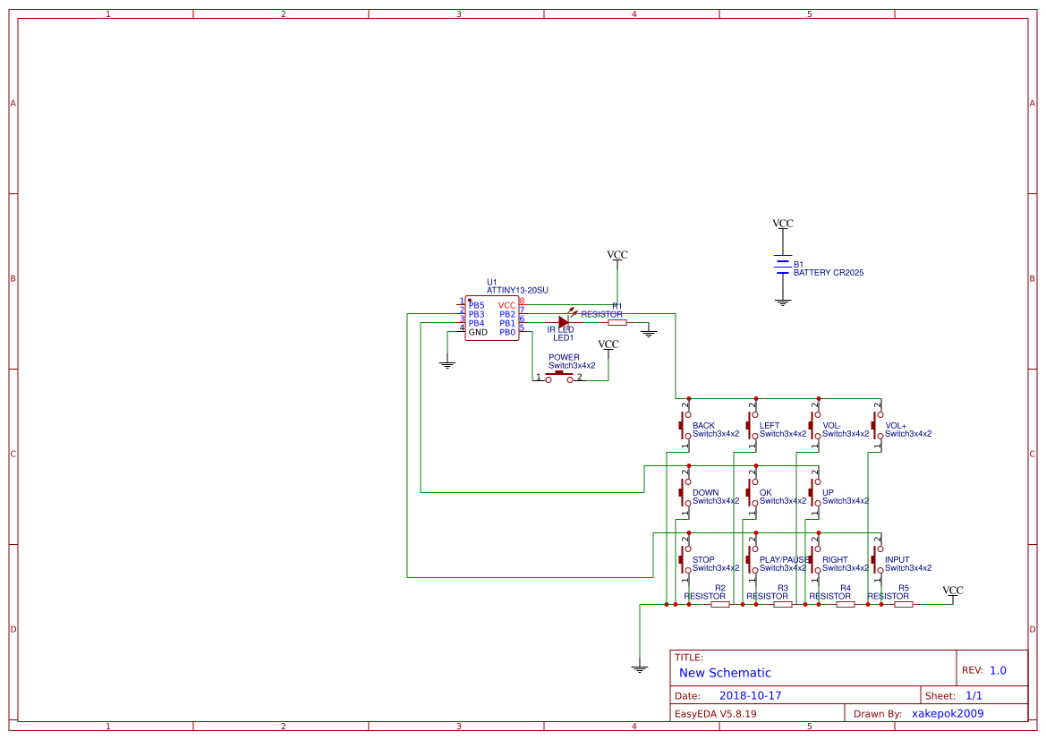 tiny13 LG remote - OSHWLab