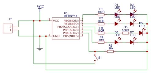 Würfel Attiny 45 - EasyEDA open source hardware lab