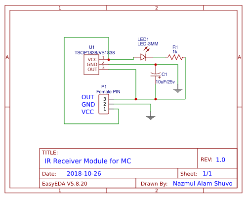 Working IR receiver Module for MC - EasyEDA open source hardware lab