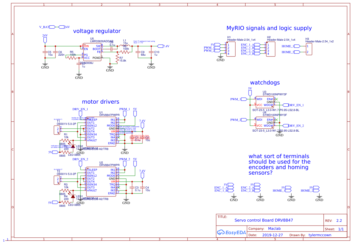 OTV Servo control board DRV8847 - Platform for creating and sharing projects - OSHWLab