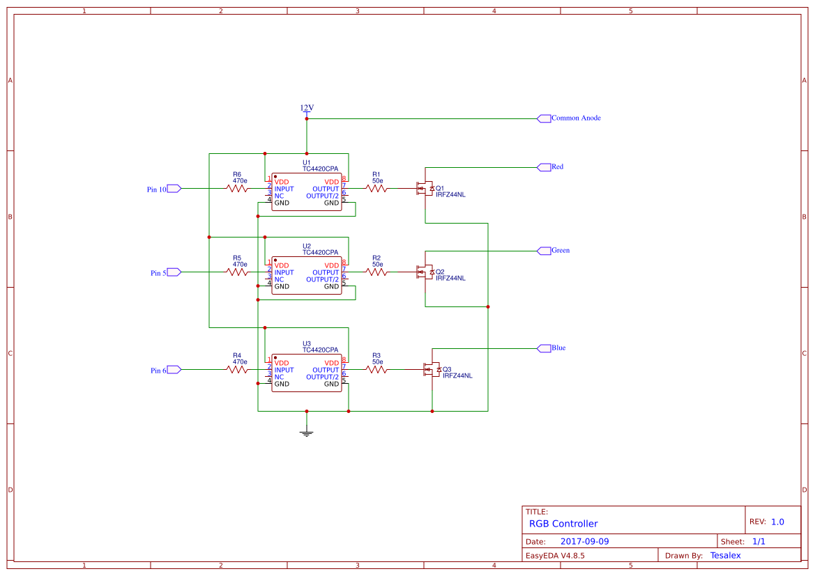 RGB Controller - EasyEDA open source hardware lab