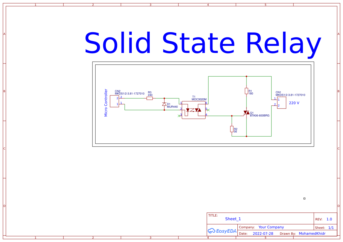 Solid state relay - EasyEDA open source hardware lab