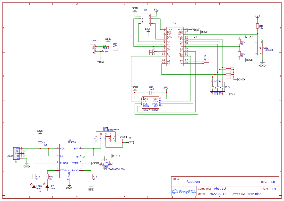 328p + TP4056 + NRF24L01 - EasyEDA open source hardware lab