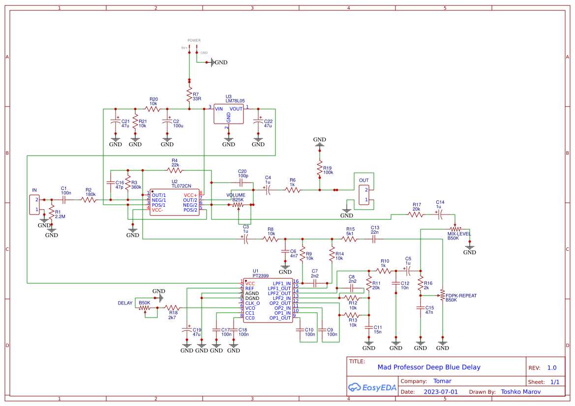 Mad Professor Deep Blue Delay - OSHWLab