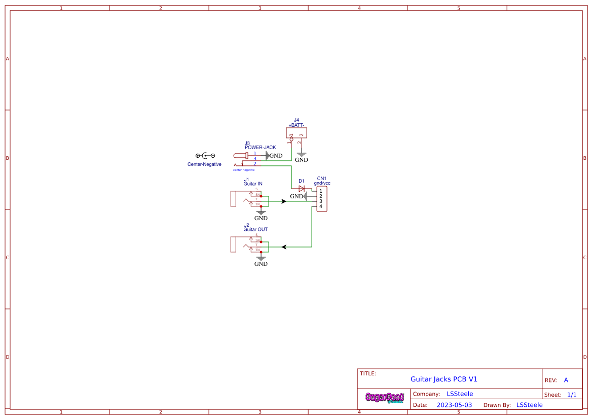 Guitar Jacks Module for Stompboxes - OSHWLab