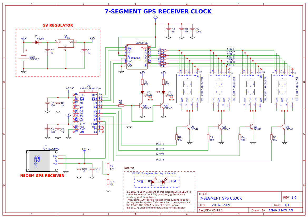 7-SEGMENT GPS RECEIVER CLOCK - OSHWLab