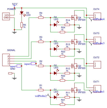 arduino 4 outputs 12v 1A - OSHWLab