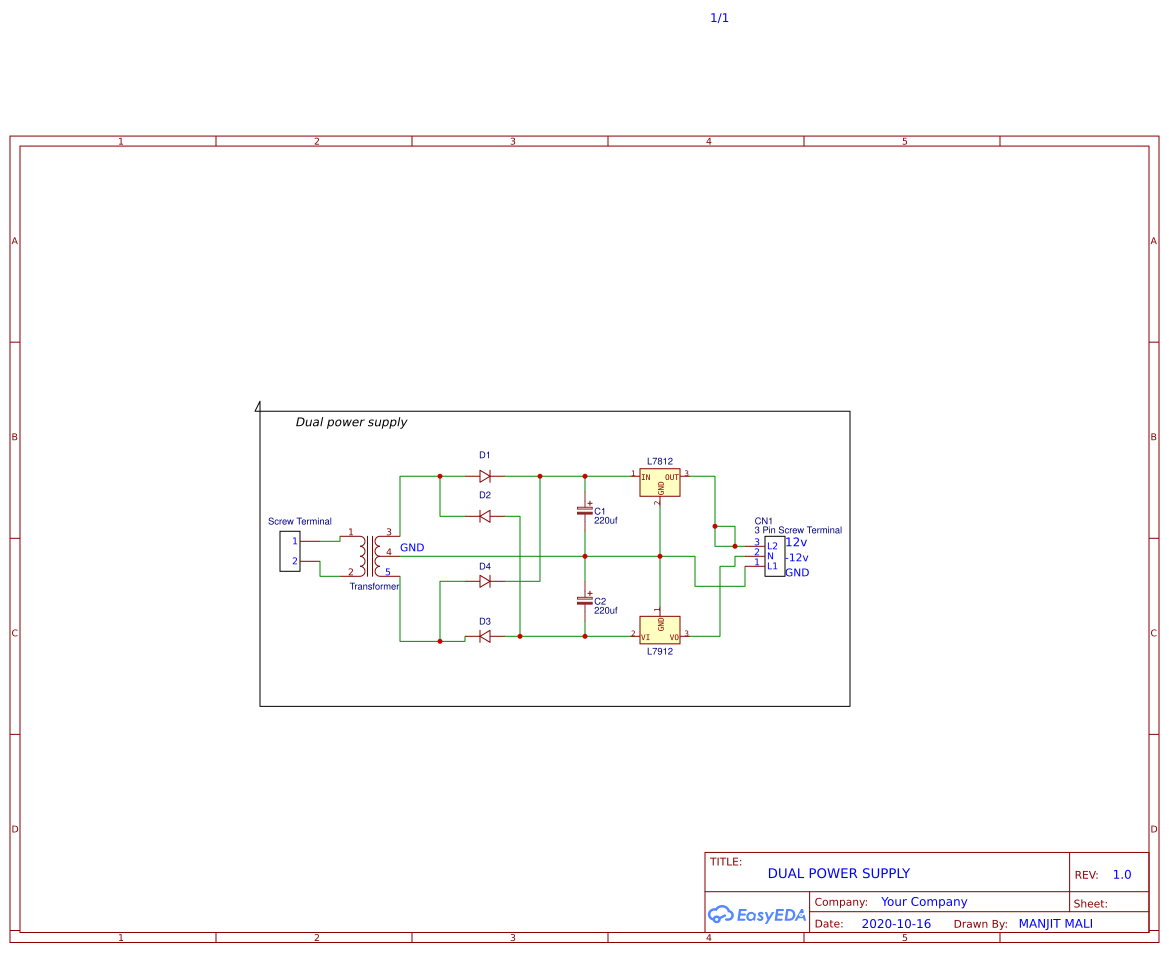 Dual power supply - EasyEDA open source hardware lab