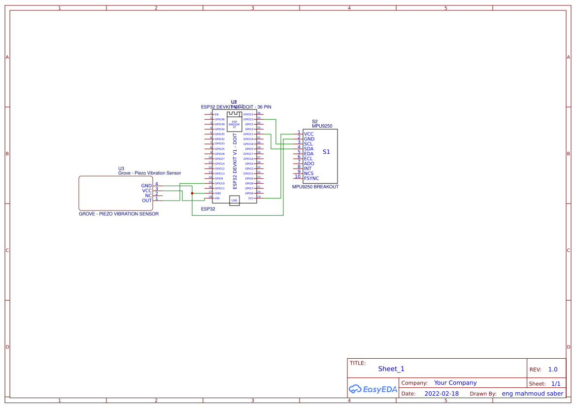 esp32 mpu9250 ultrasound sensor - OSHWLab