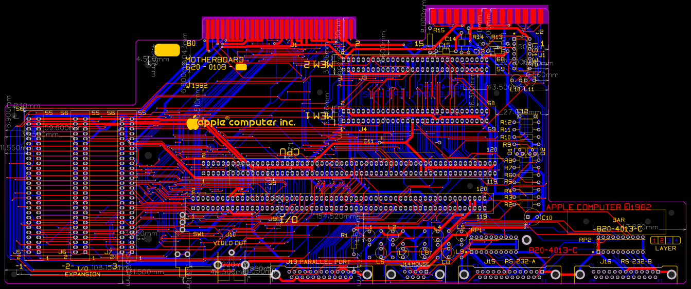 Apple Lisa 2/5 Motherboard - EasyEDA open source hardware lab