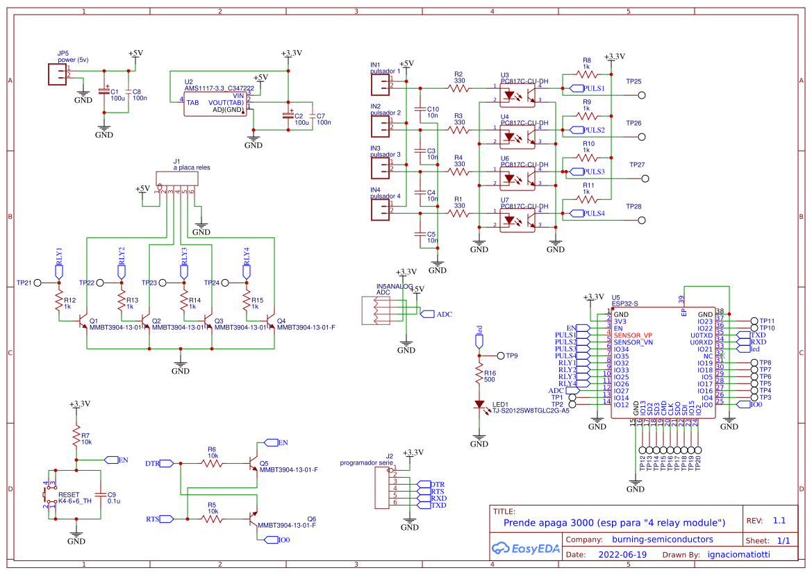 esp para "4 relay module" (arduino module) - EasyEDA open source ...