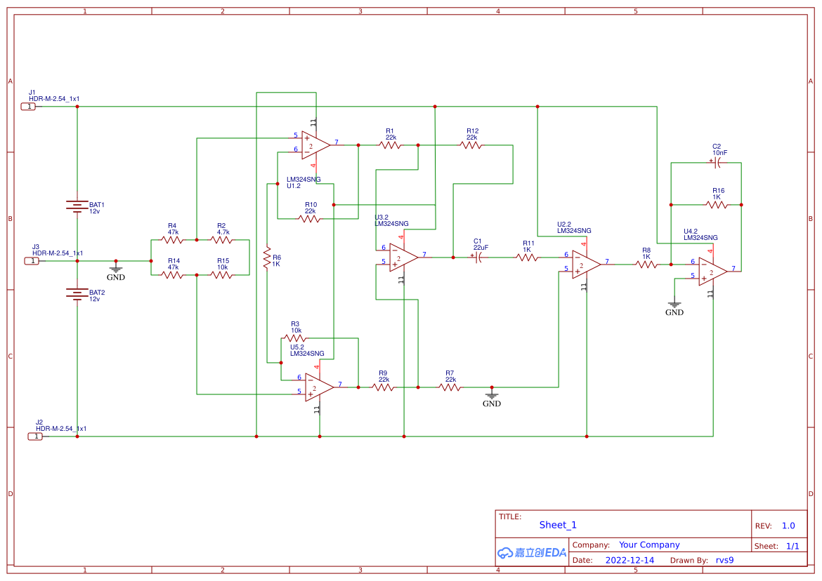 amplificador de sinais biomédicos - EasyEDA open source hardware lab
