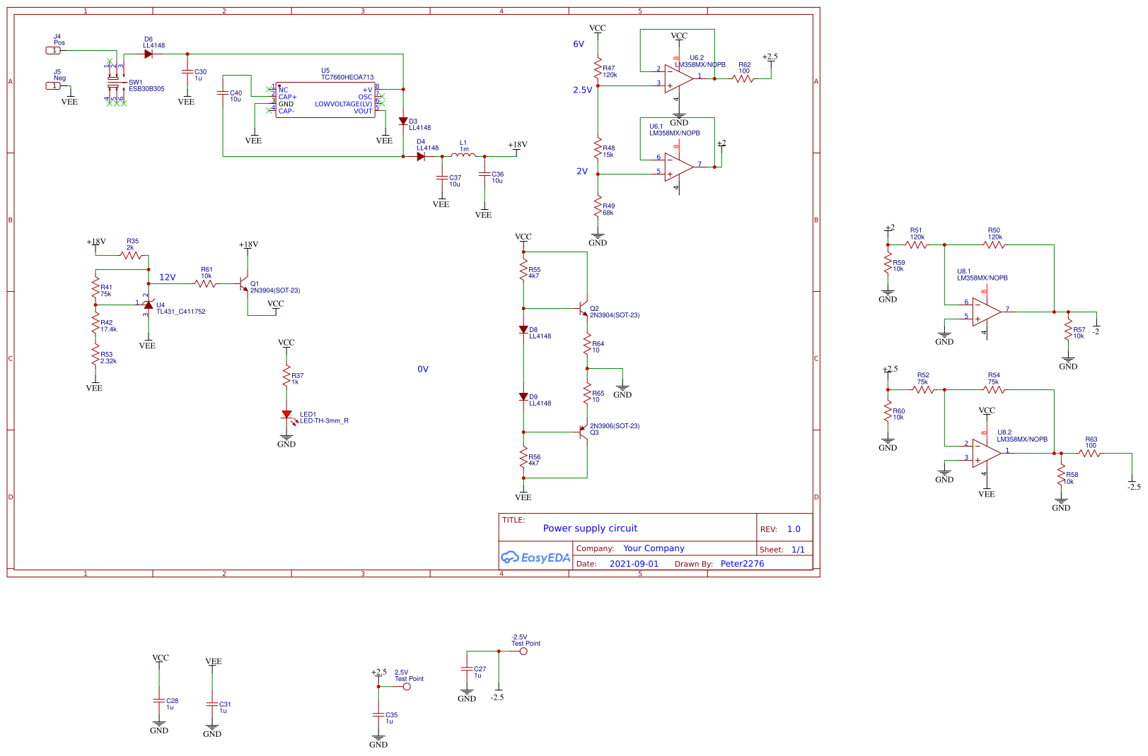 HV Differential probe - EasyEDA open source hardware lab