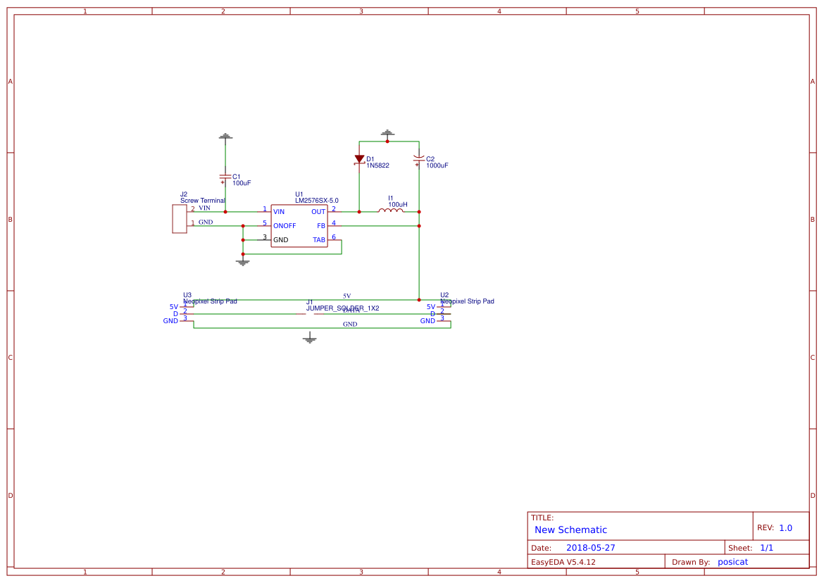 Neopixel Power Injector - EasyEDA open source hardware lab