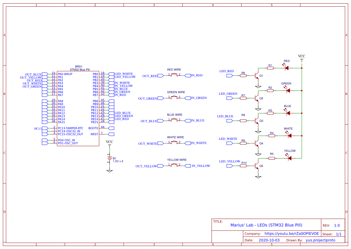 STM32F103 -Blue Pill - Marius LEDs - EasyEDA open source hardware lab