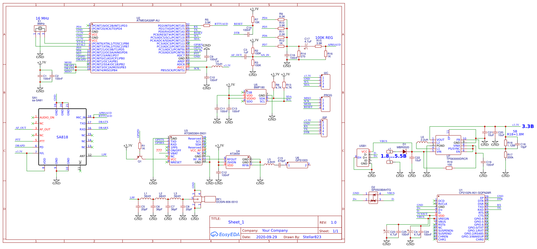 APRS tracker - EasyEDA open source hardware lab