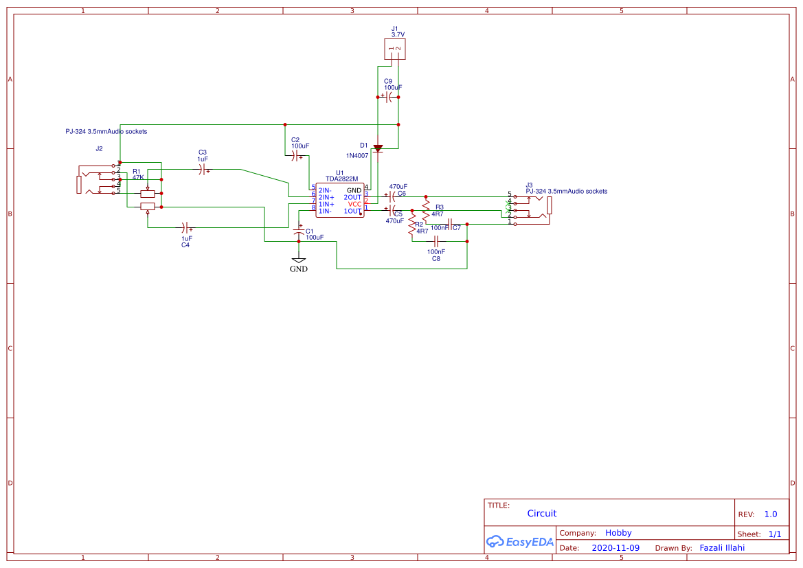 Tda2822m Amplifier Circuit Diagram