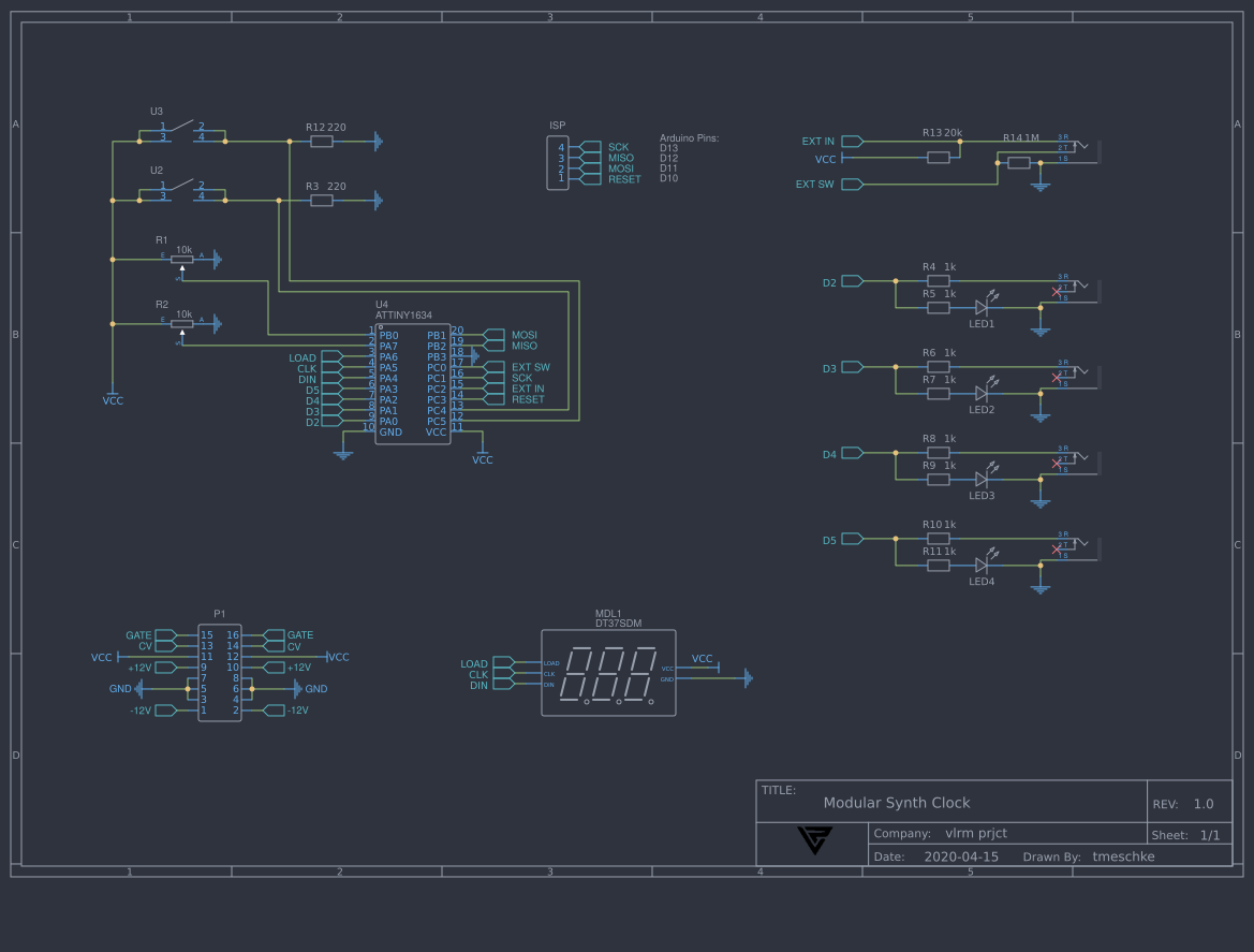 Modular Synth Clock Divider Module - OSHWLab