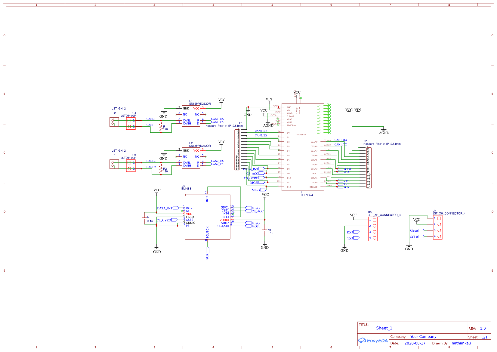 Teensy Can and IMU Shield - OSHWLab