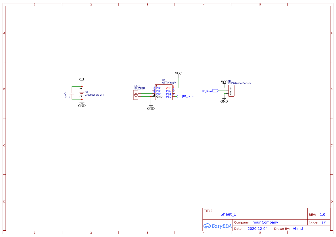 Attiny85 IR Obstacle Avoidance - OSHWLab
