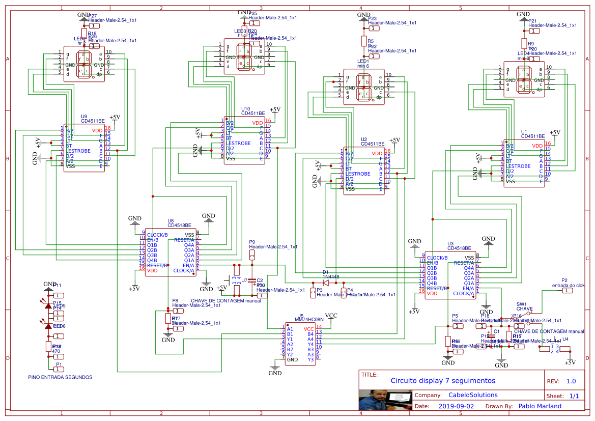 relógio digital - OSHWLab