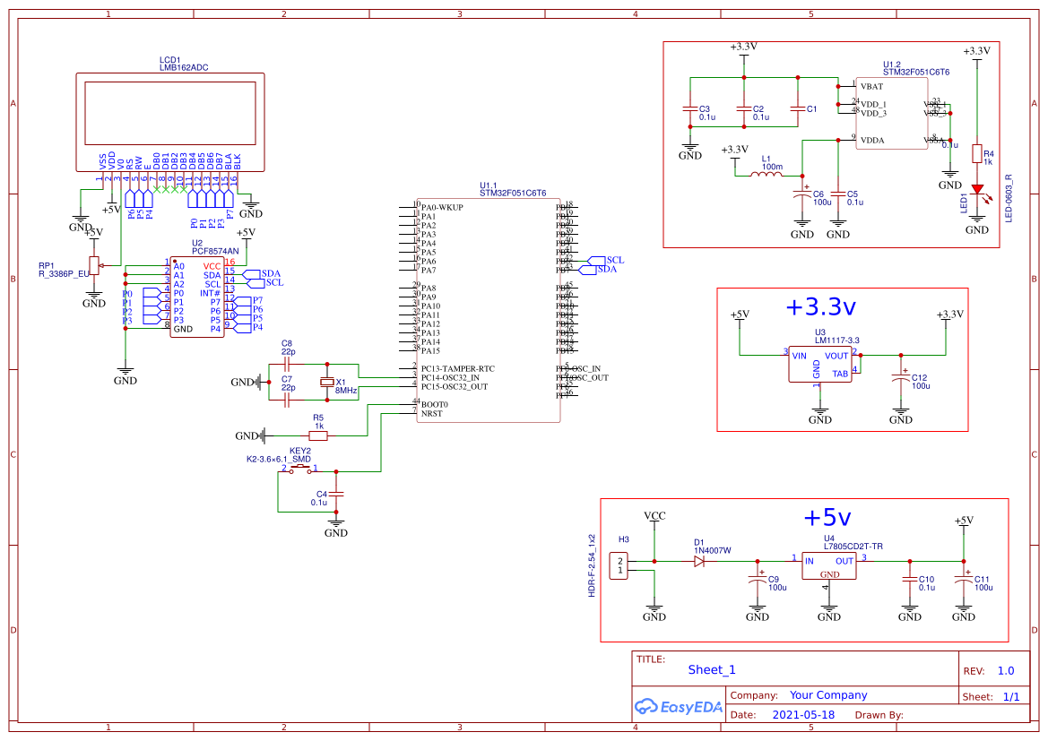RTC_LCD1602_STM32F0 - Platform for creating and sharing projects - OSHWLab