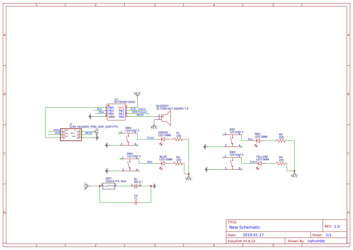attiny-Simon game - EasyEDA open source hardware lab