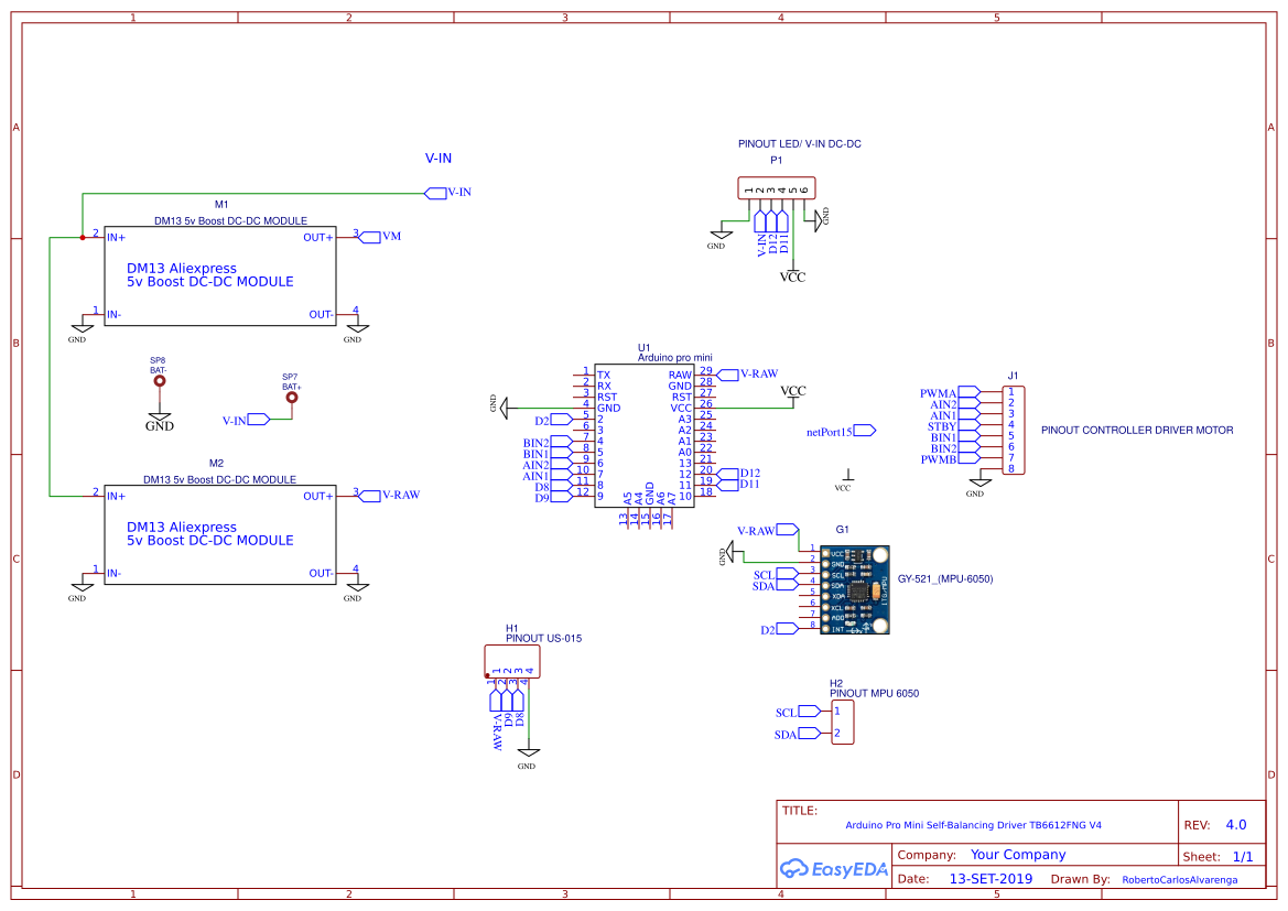 Arduino Pro Mini Self-Balancing Driver TB6612FNG V4 - EasyEDA open ...