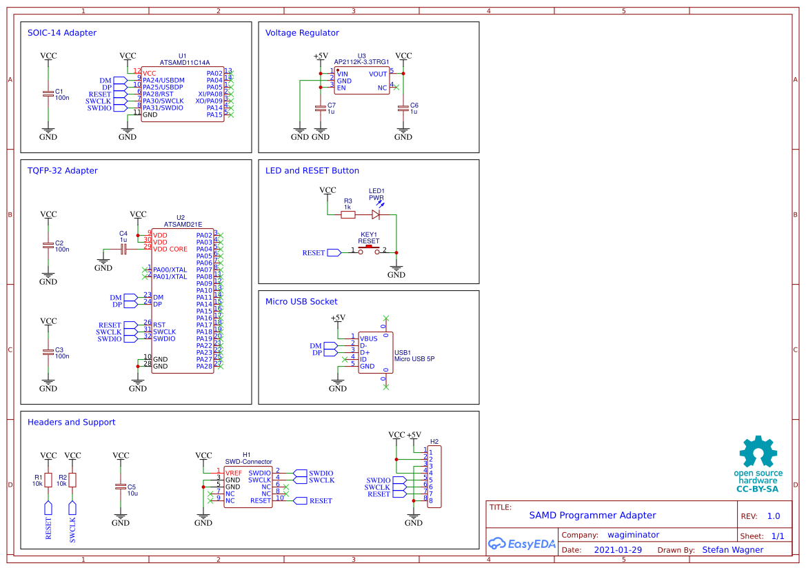 SAMD Programmer Adapter - OSHWLab