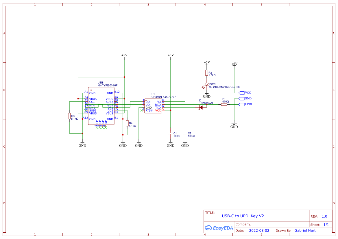 USB-C to UPDI Key V2 - EasyEDA open source hardware lab