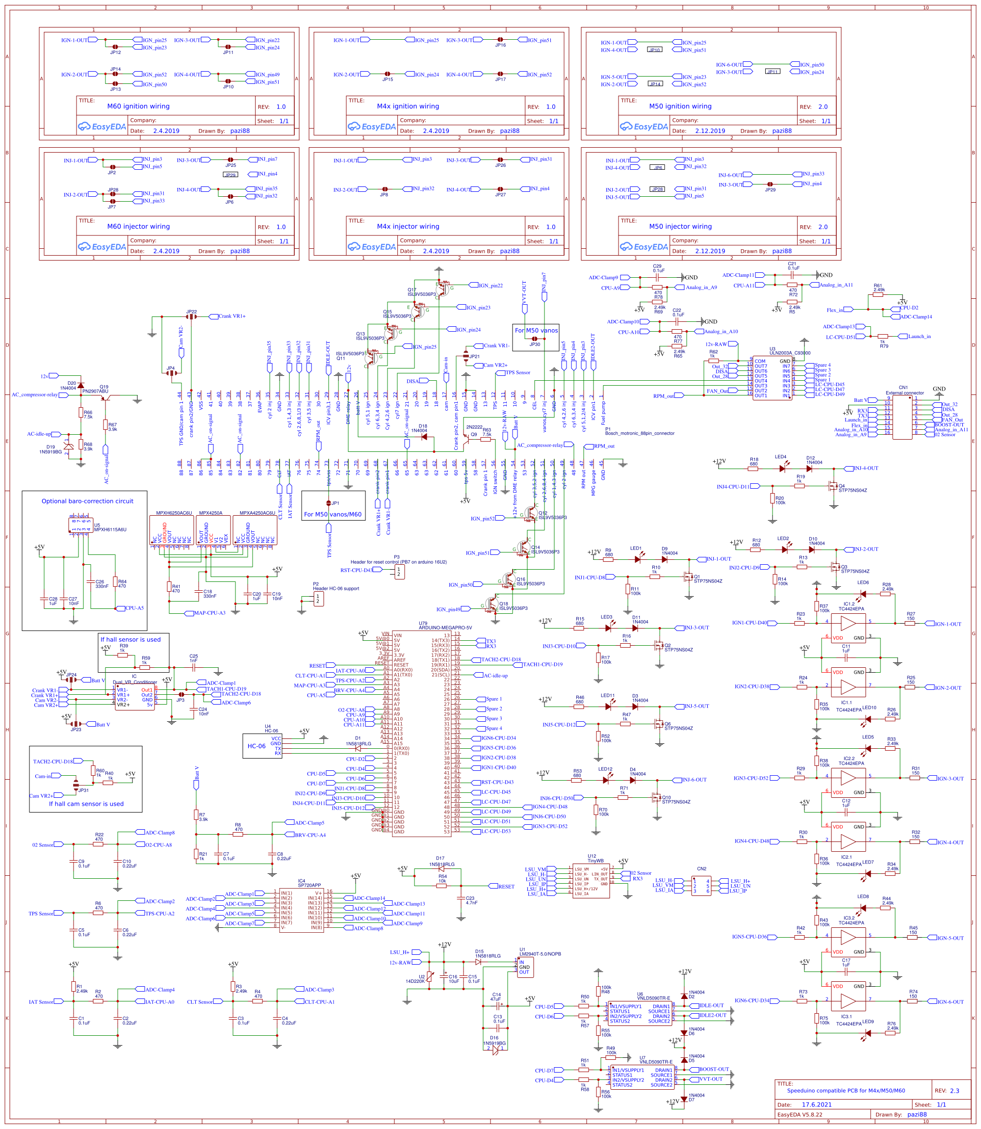 M50 speeduino compatible PCB 2.x - OSHWLab
