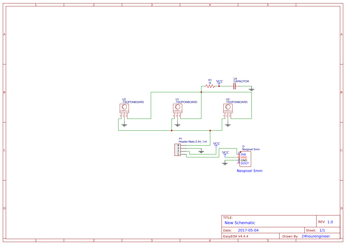 Three TSOP Sensor Array with NeoPixel - OSHWLab