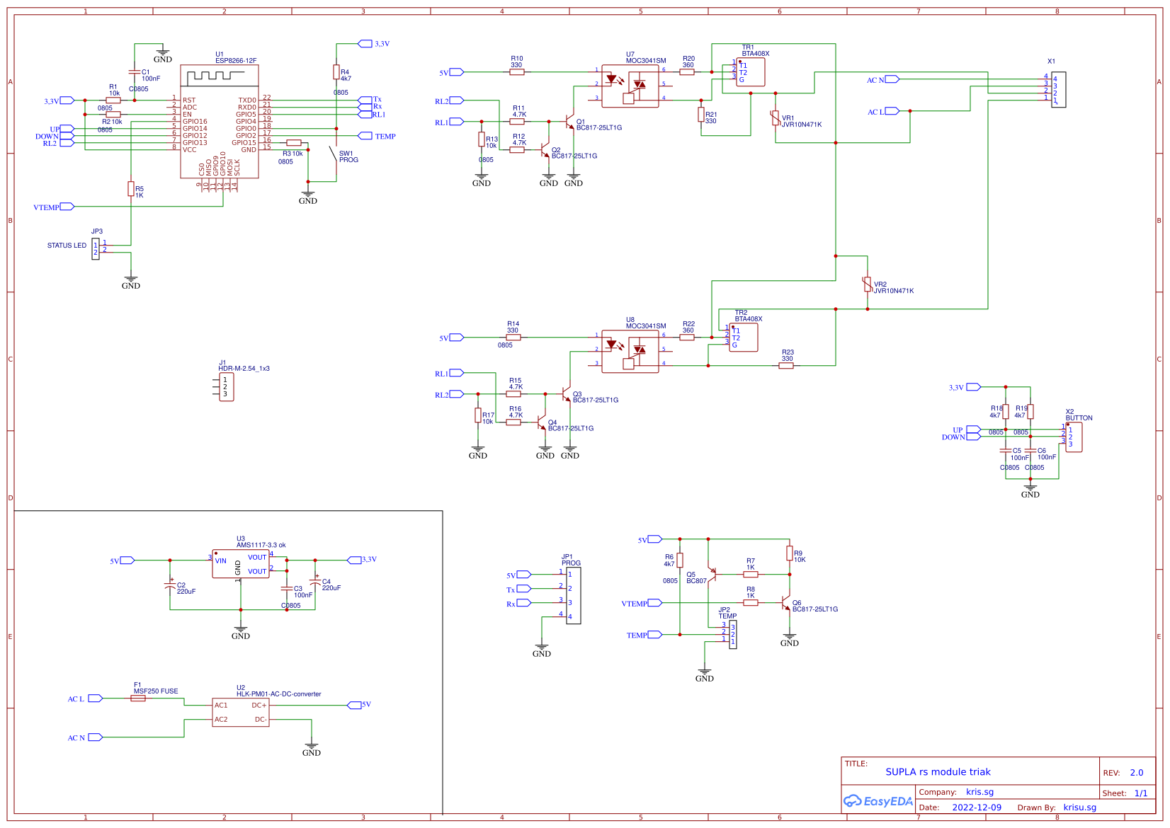 SUPLA rs-module triak - OSHWLab