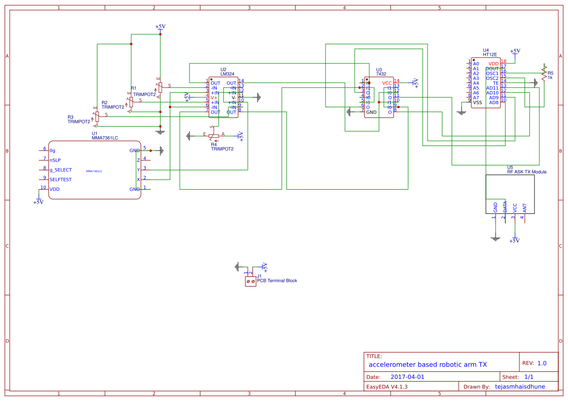 ACCELEROMETER BASED ROBOTIC ARM WITH OUT MICROCONTROLLER - EasyEDA open ...